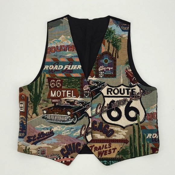 Source Unknown | Suits & Blazers | Vintage Tapestry Vestroute 66 ...